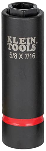 Klein Tools 66060 2-in-1 Impact Socket Set, 6-Piece Tool Set with 6-Point Deep Sockets with 1/2-Inch Drive, Includes Tool Case