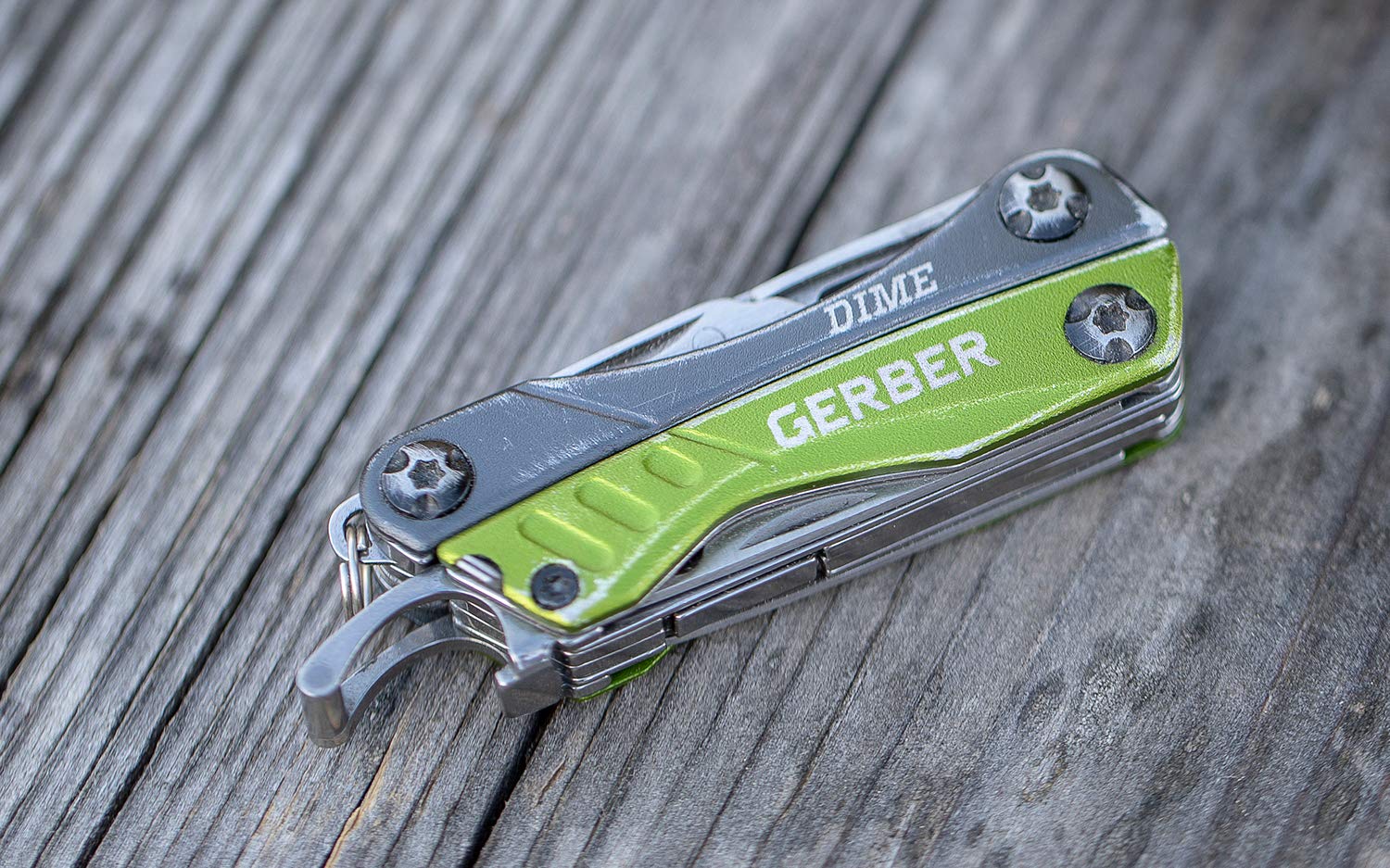 Gerber Gear Dime 12-in-1 Mini Multi-tool - Needle Nose Pliers, Pocket Knife, Keychain, Bottle Opener - EDC Gear and Equipment - Green