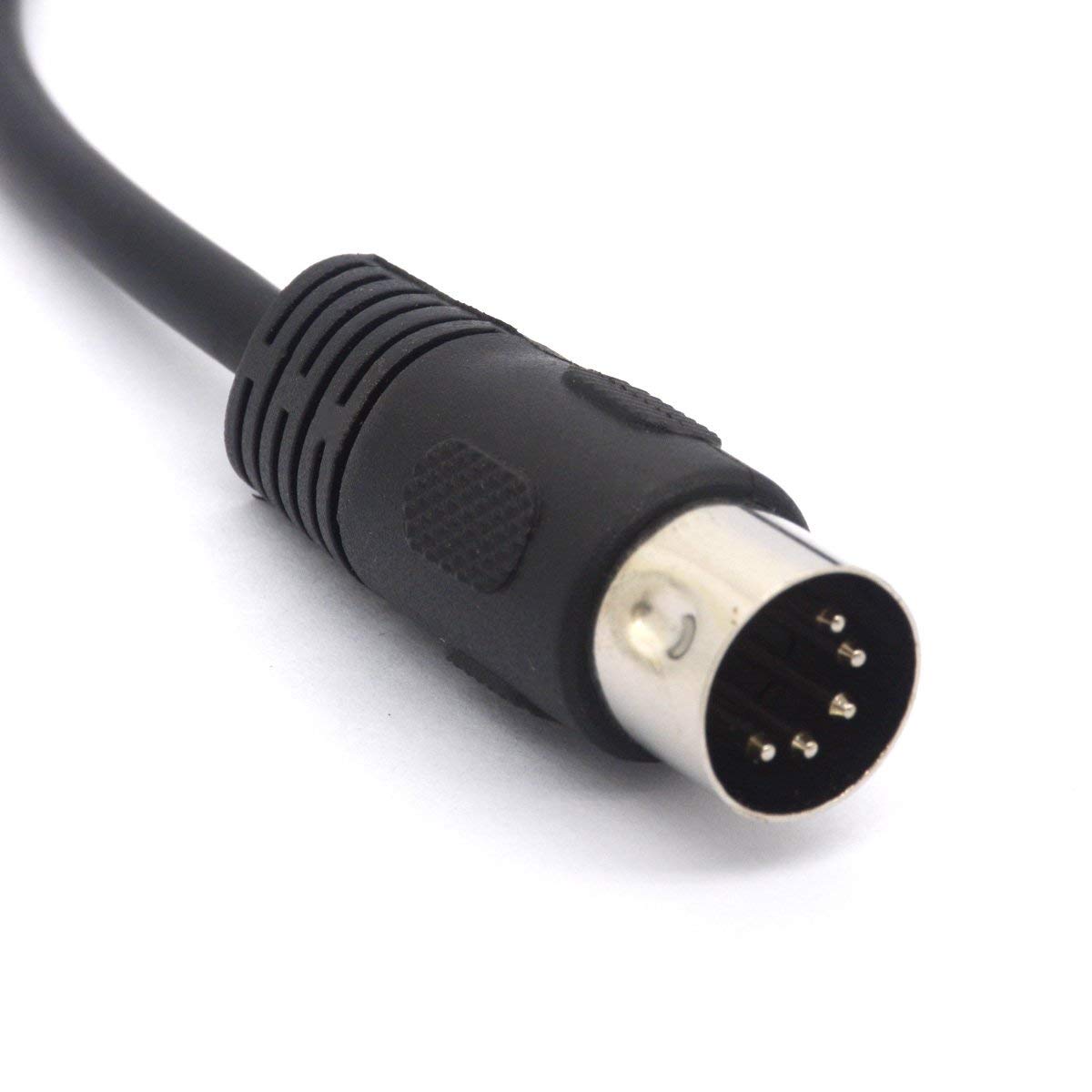 GLHONG MIDI Splitter Cable, MIDI 5 Pin DIN Plug Male to 2 DIN Female Smartphone AUX Headphone Stereo Jack Adapter Y Input Cable for MIDI Keyboard, Electric Piano, Synthesizer, MIDI Guitar