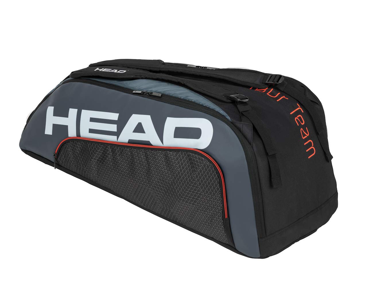 HEAD Tour Team 9R Supercombi Tennis Racquet Bag - 9 Racket Tennis Equipment Duffle Bag, Black/Grey