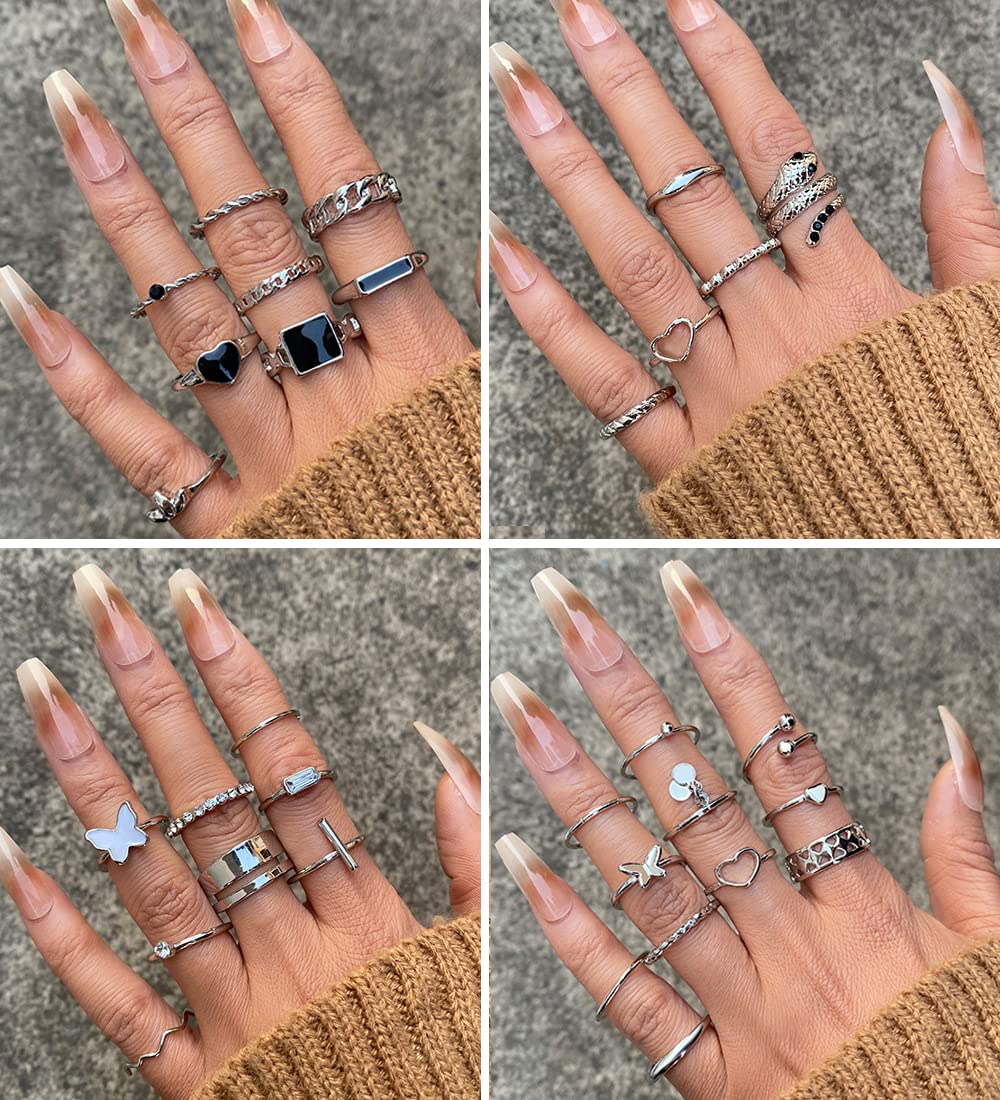 iF YOU 66 Pcs Gold Knuckle Rings Set for Women, Vintage Stackable Rings, Boho Snake Finger Rings, Trendy Midi Rings Pack for Teen