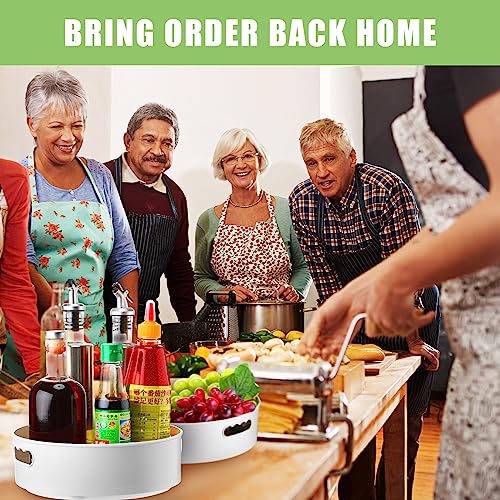 Hsei 6 Pcs Lazy Susan for Table Pantry Turntable Plastic Non Skid Kitchen Organizer 9", 12" Under Sink Turntable Organizer for Cabinet Bathroom Office Fridge Spice Storage Makeup Vanity Countertop