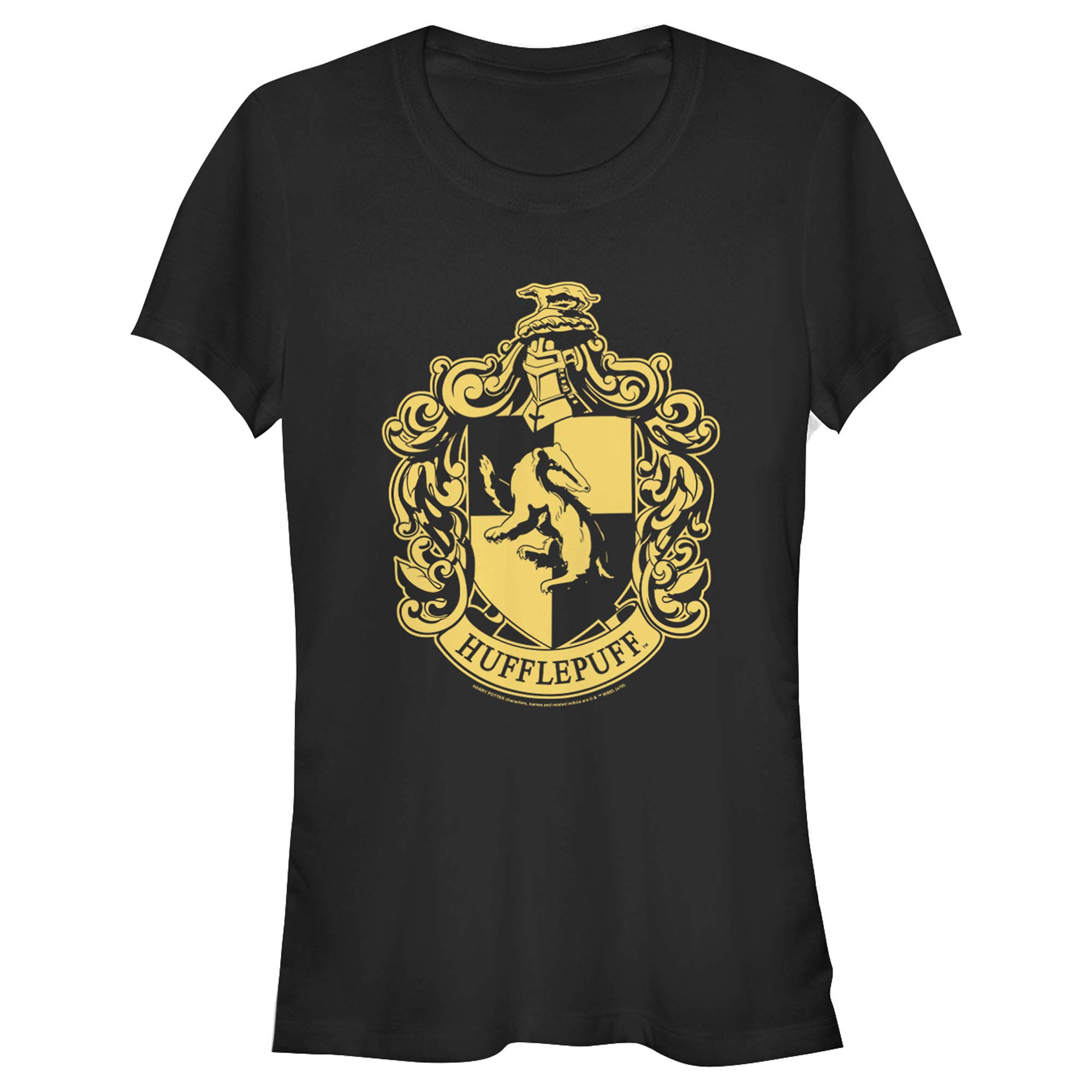 Harry Potter Women's Simple Hufflepuff T-Shirt, Black, X-Large