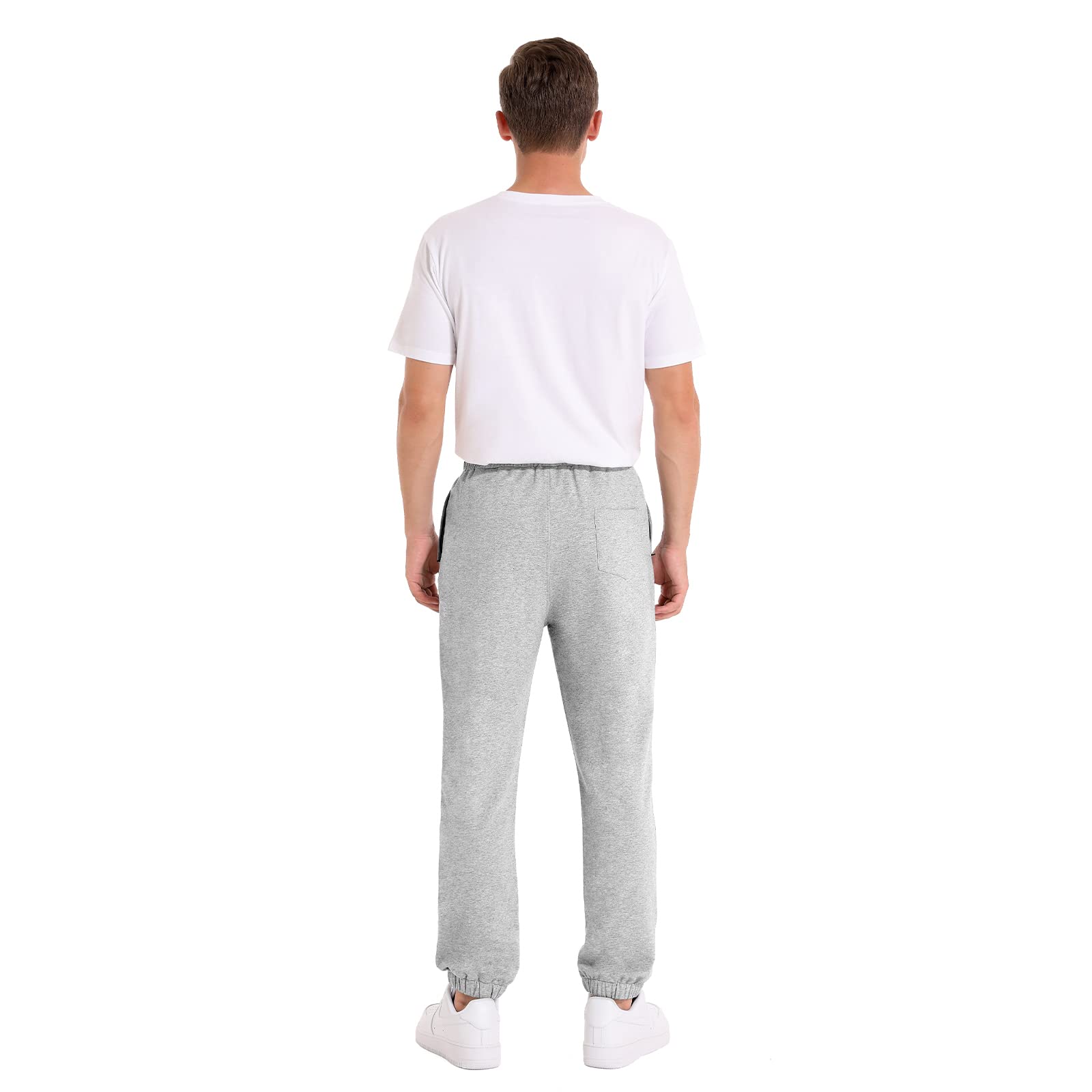 M MOTEEPI Sweatpants for Men with Pockets Grey Cotton Joggers Sweatpants 28" Sports Lounge Athletic Sweatpants M