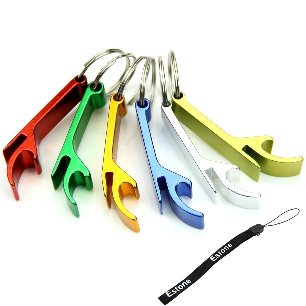 La Tartelette Pocket Key Chain Beer Bottle Opener Claw Bar Small Beverage Keychain Ring - Pack of 5