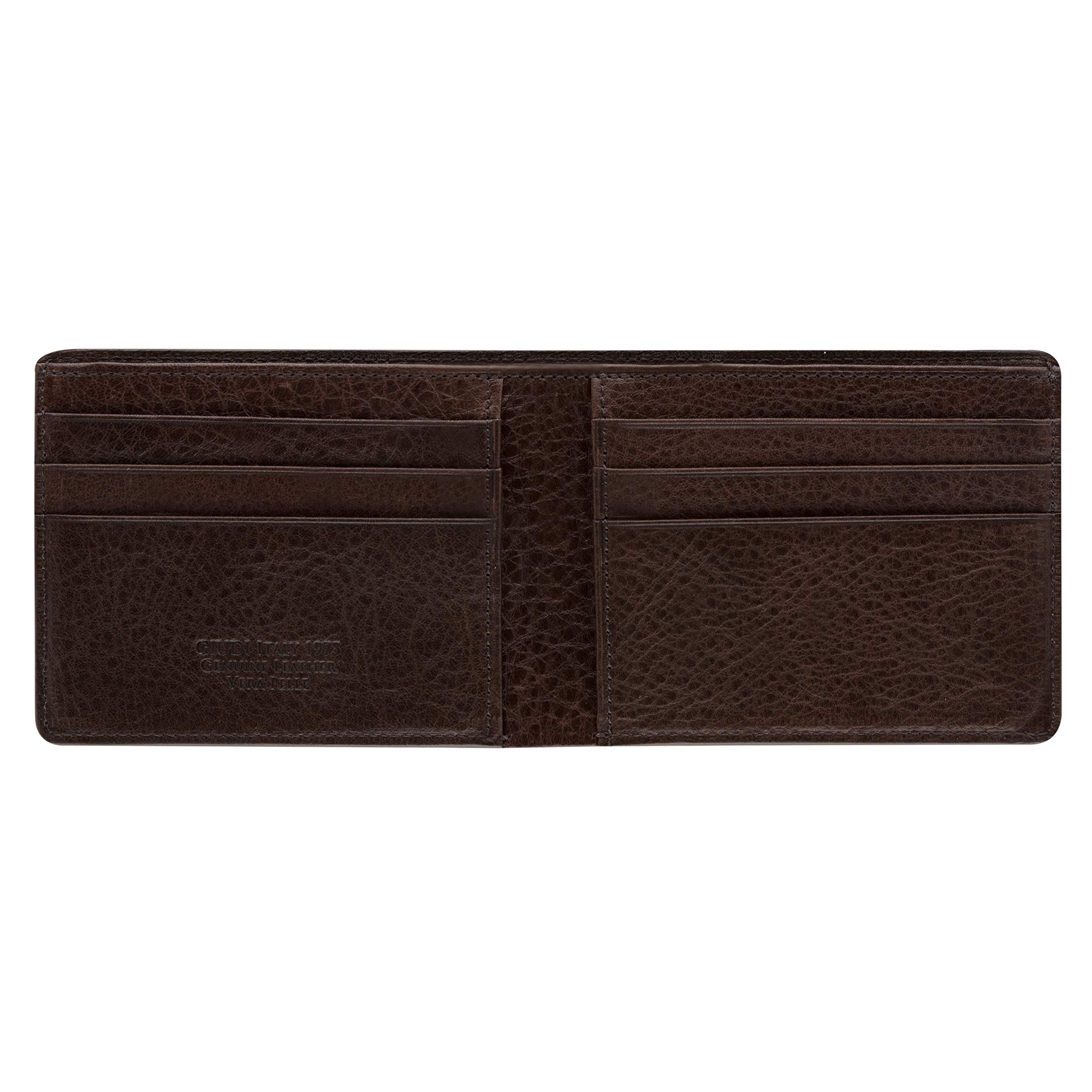 Giudi Luxury Genuine Leather Bifold Men’s 6 Card Case Wallet Made in Italy - Thin Easy Comfortable - Excellent Expensive Gift for Men