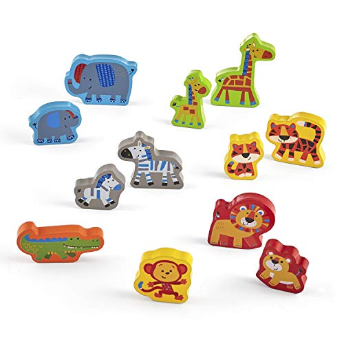 Imaginarium Wooden Ready to Play Table with Trainset, Building Blocks, Animal Figures, Chalkboard & Puzzles, for Ages 3-7, 100 Pieces, Multicolor