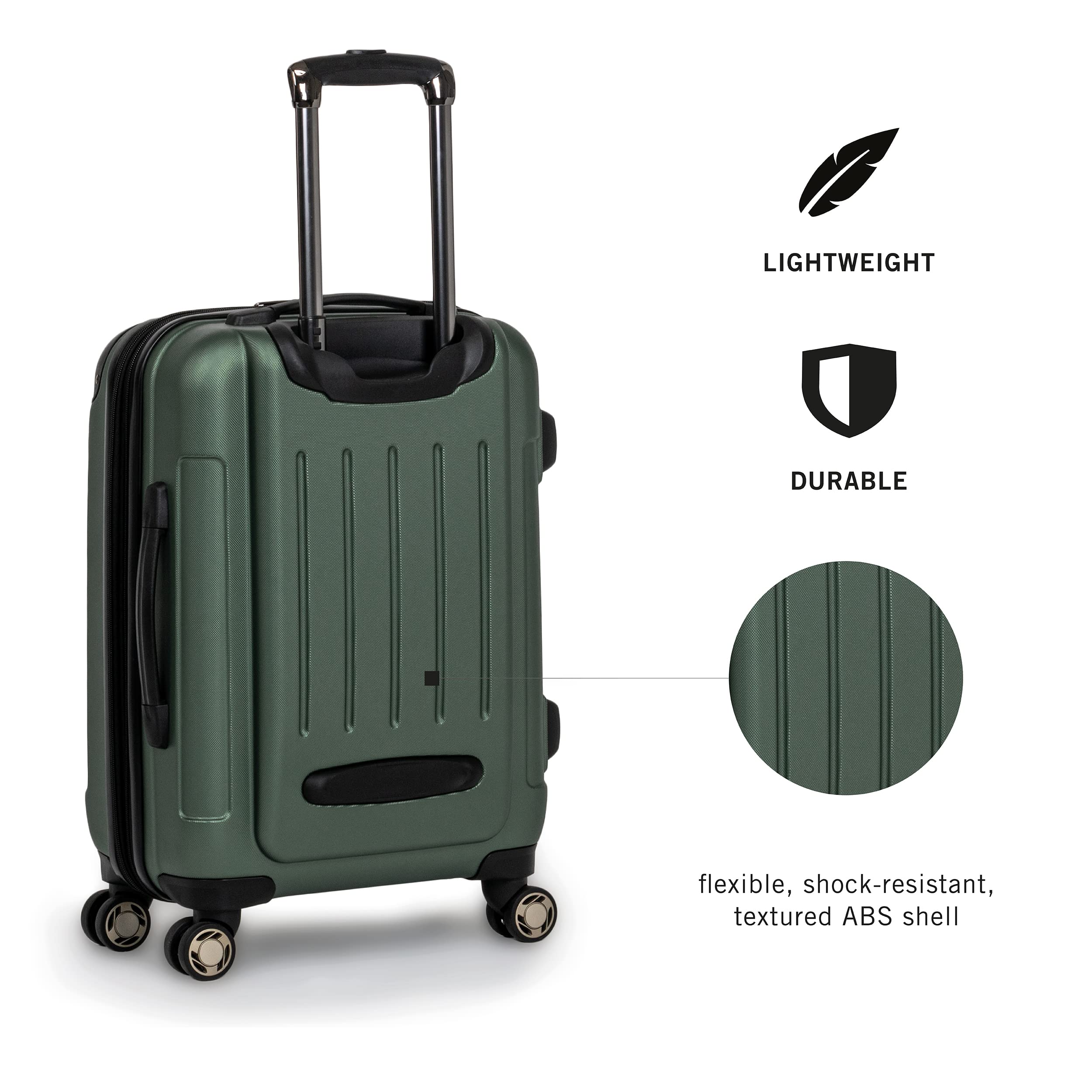 Kenneth Cole Reaction Renegade ABS Expandable 8-Wheel Upright, Cilantro, 28-Inch Checked