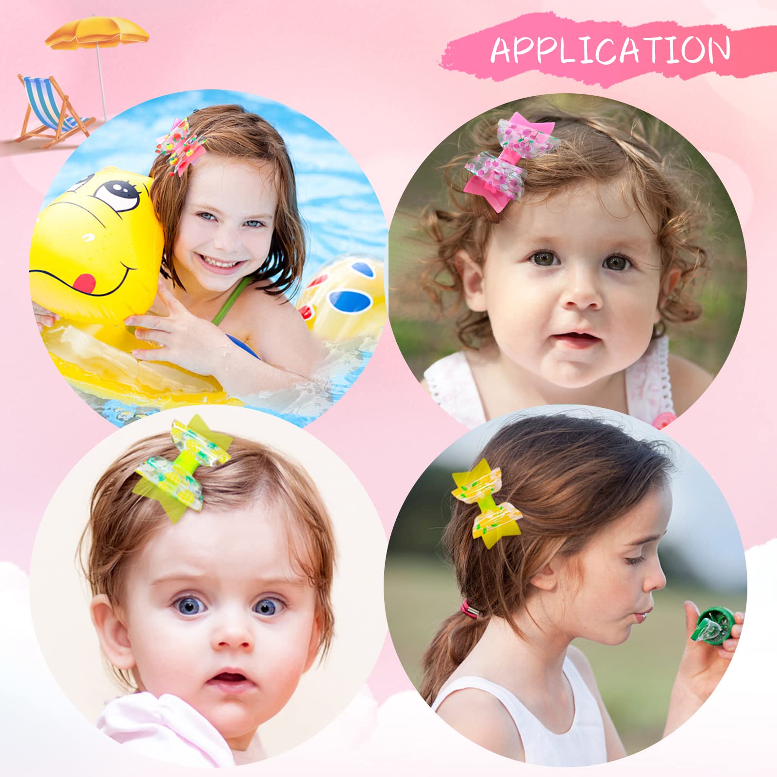 Jelly Waterproof Hair Clips - Solid Transparent Pool Hair Bows for Girls, Teens, Students, and Children (Purple Blue)