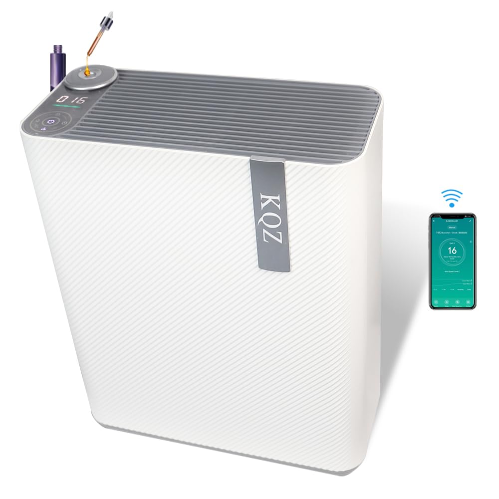 KQZ Air Purifiers for Home Large Room H13 Hepa 70W Power CADR 300m³/h Up to 2011 Sq Ft, Carbon Air Purifier With humidification Aromatherapy, Air Quality Monitor, Filters 99.97% Odors, Dust, Pollen