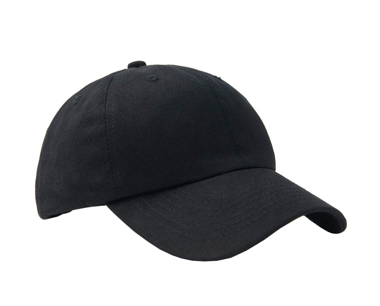 Hats for Men Classic Low Profile Adjustable Strapback Cotton Dad Hats Baseball Caps for Men and Women （Black）