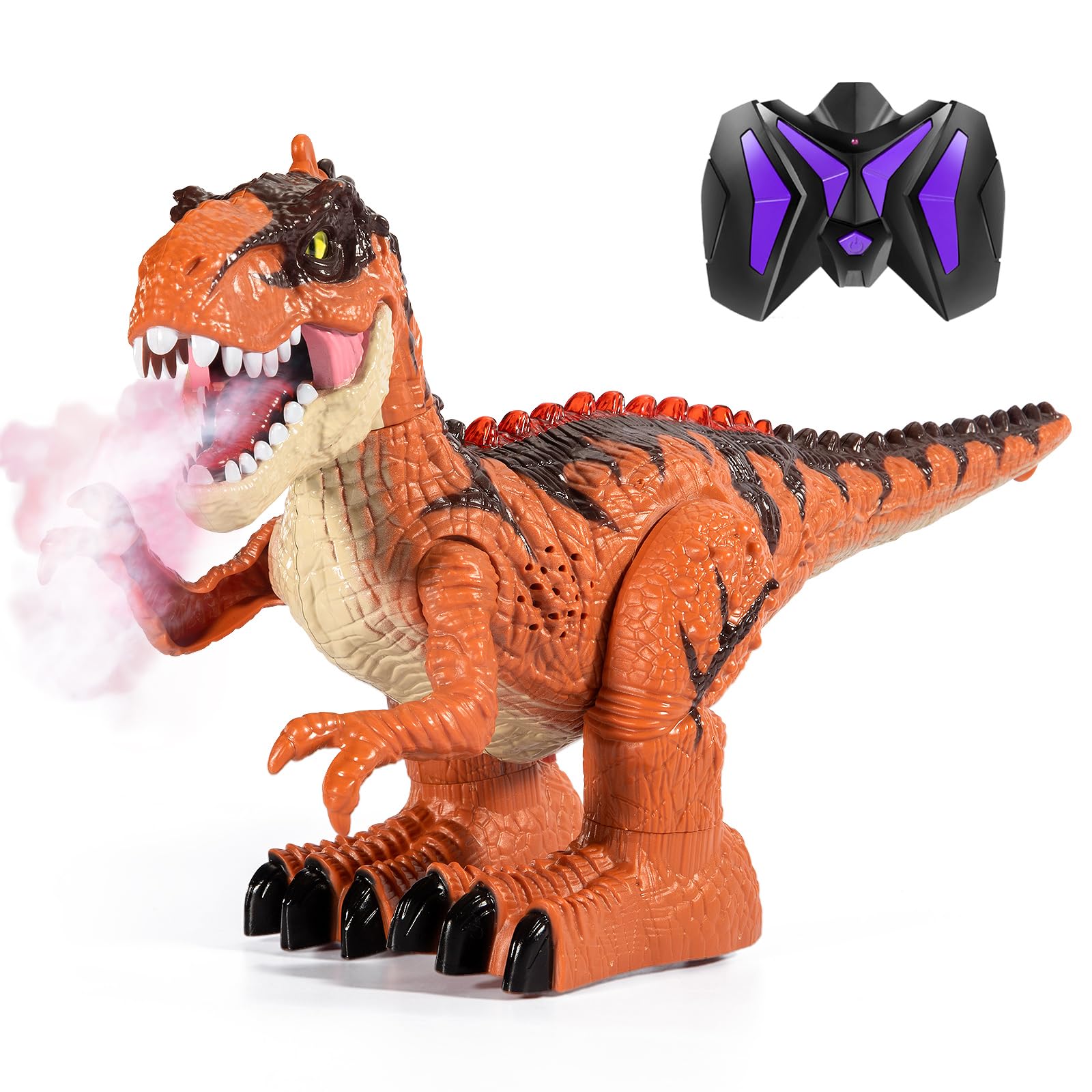 MAGICDINOSAUR Big Remote Dinosaur Toys for Boys 3-5, Electric Realistic RC T-rex with Spray, Lights and Sounds, Rechargeable Dino Robot with Fire Breathing, Gift for Boys and Girls 4-7 8-12 Years