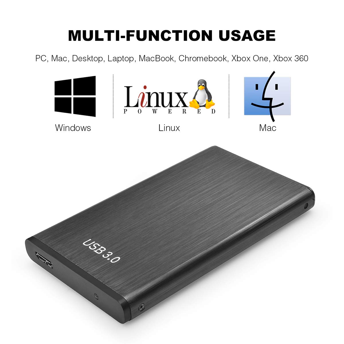 PDTXCLS CYOIDAI Aeiniwer OTCPP External Hard Drive HDD USB3.0 2TB External Hard Drive for PC, Mac, Desktop, Laptop, MacBook, Chromebook, Xbox One, Xbox 360 (2TB, Blue)