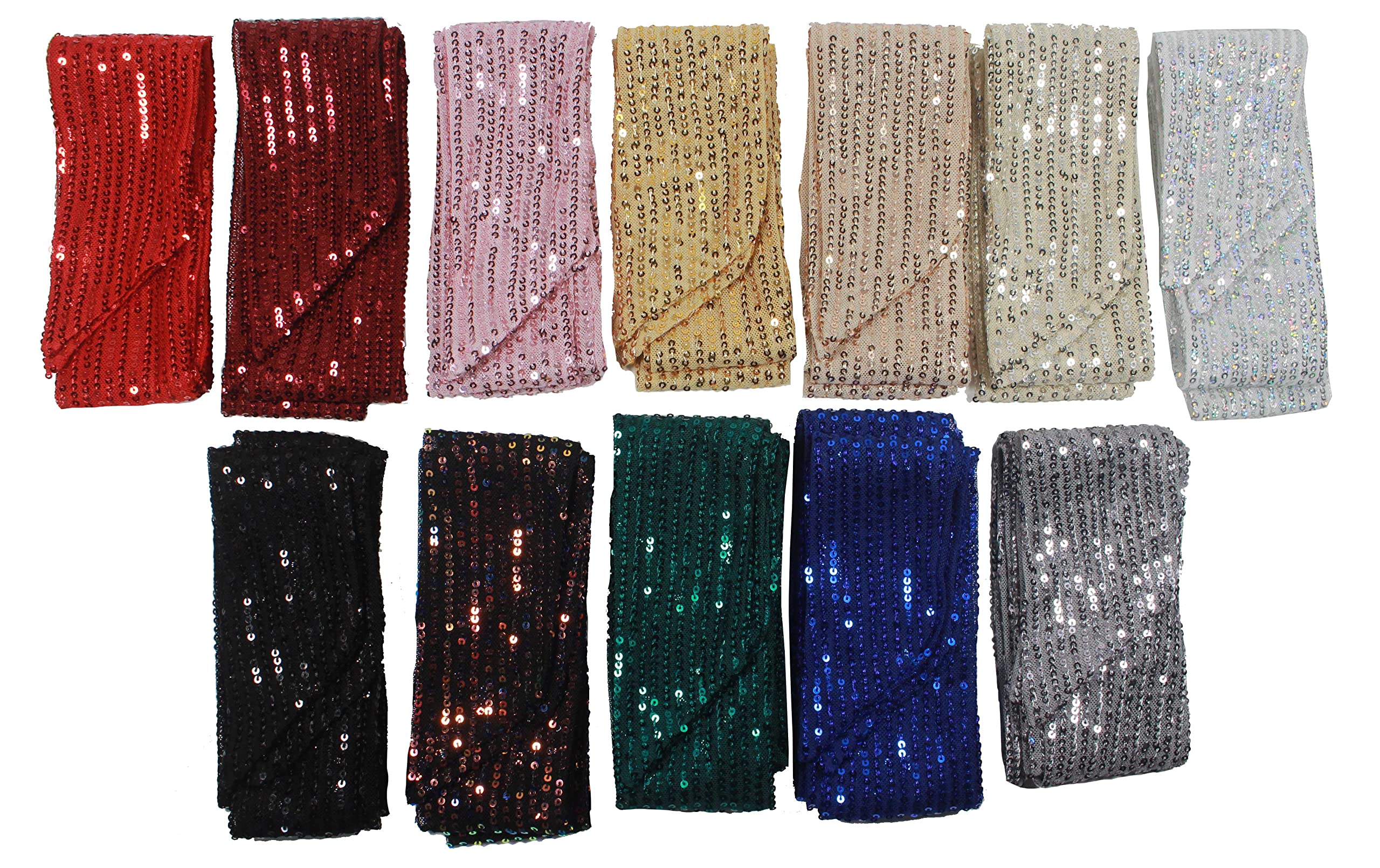 HI-party Small scarf with fashionable sequins for decoration (Golden)