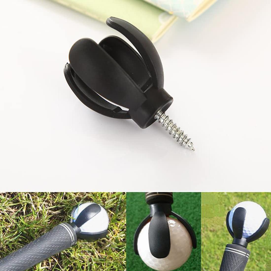MDYNI 6 Pieces Golf Ball Retriever 4-Prong Pick Up Steel Saver Shaft Tool Golf Ball Grabber Sucker Claw Grip Tool for Putter Grip