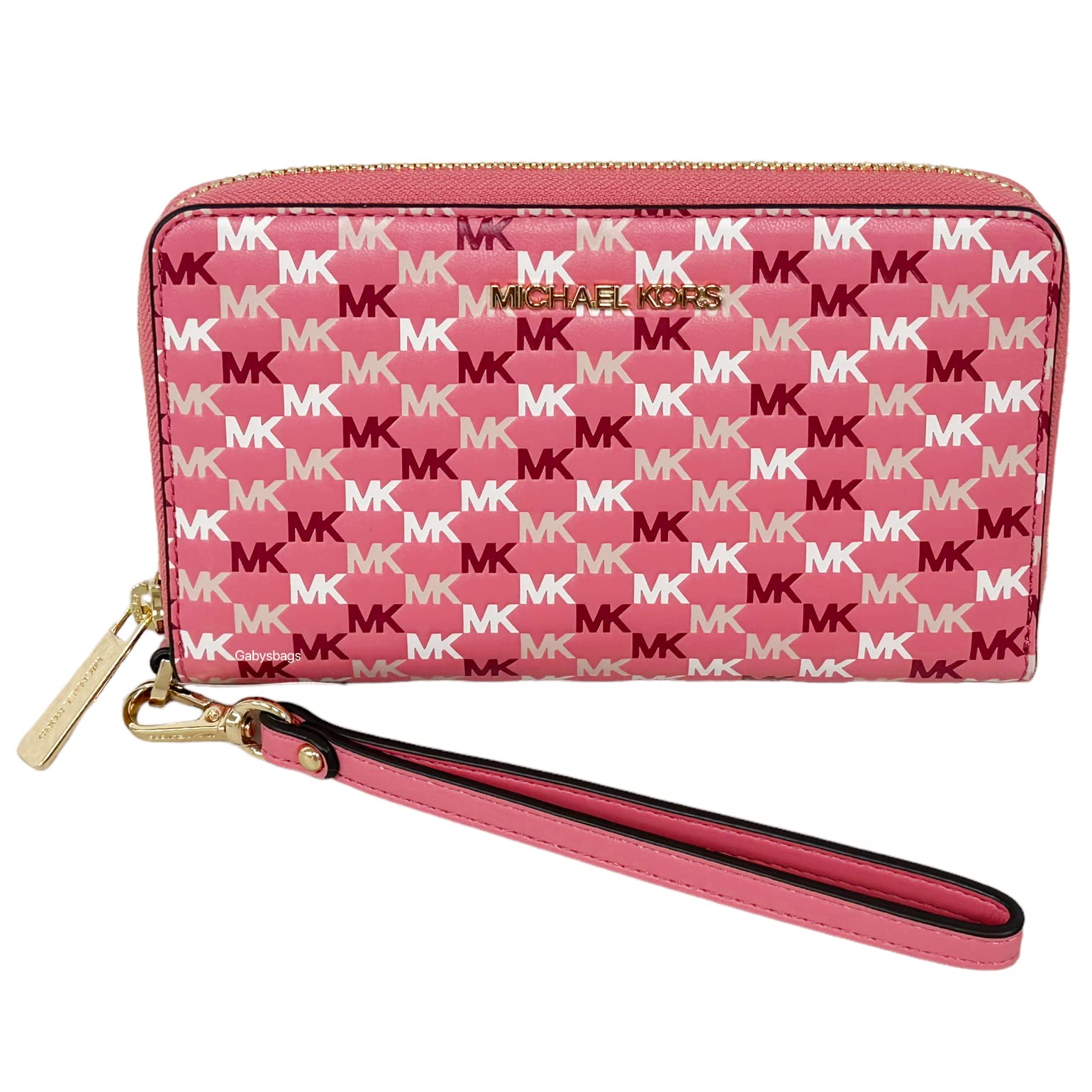 Michael Kors Jet Set Travel Multifunction Phone Case Wallet MK (Tea Rose Pink Multi)