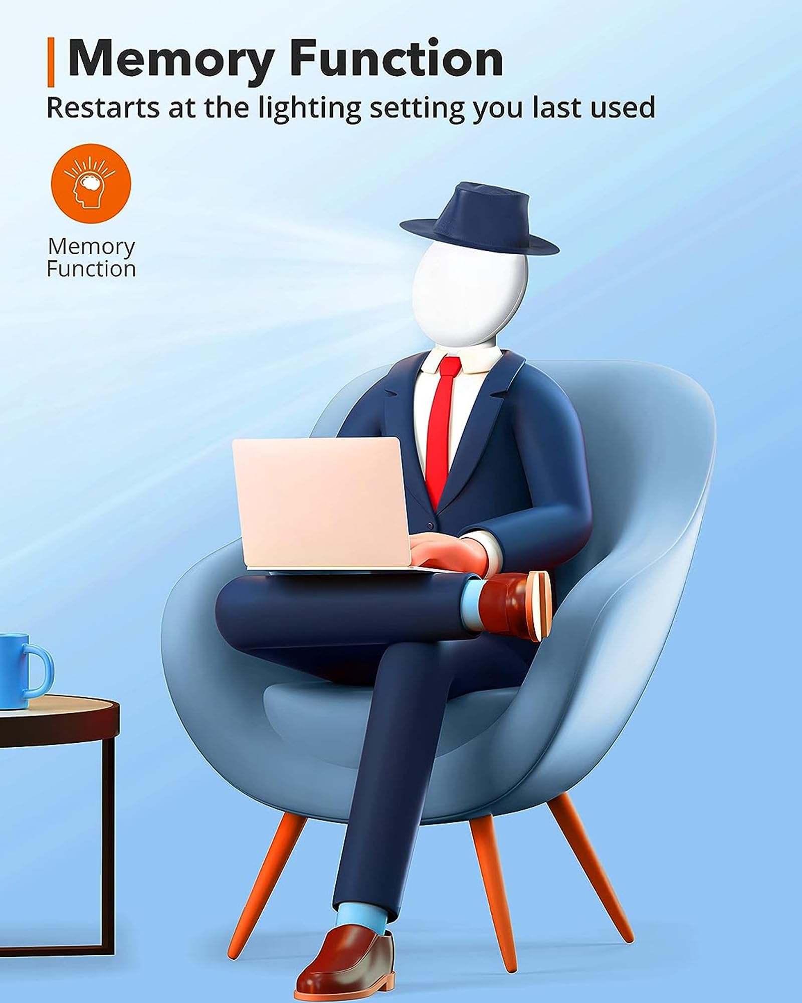 HawKam Desk Lamp/Light with Night Light for Kids,10000 Lux Daylight Lamp Touch Control with 20%-100% Adjustable Brightness Levels,Memory Function & Compact Size for Home Office Travelling