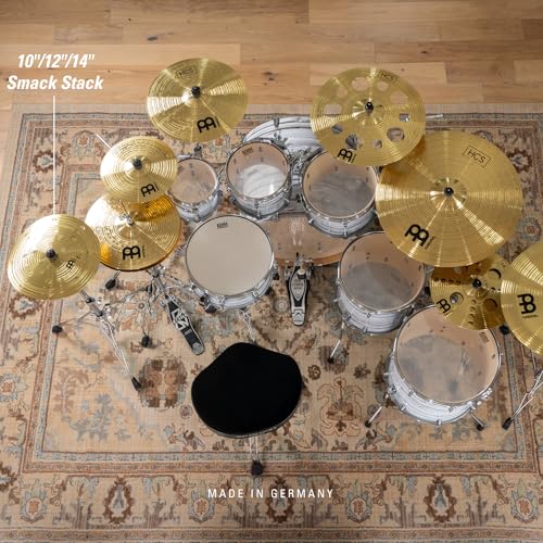 Meinl Cymbals 3-Piece Smack Stack Cymbal Pack with Holes 10", 12", 14" β HCS Traditional Finish Brass for Drum Set β Made in Germany, 2-Year Warranty (HCS024SM)