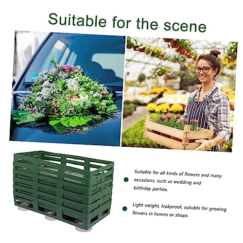 IMIKEYA 6Pcs Plastic Rectangular Tray Floral Grande cage Suction Cup Dining Table Florist Supplies Bride Flower Arrangement Wedding Flower Arrangements Floats cage Flower Arrangement Kit