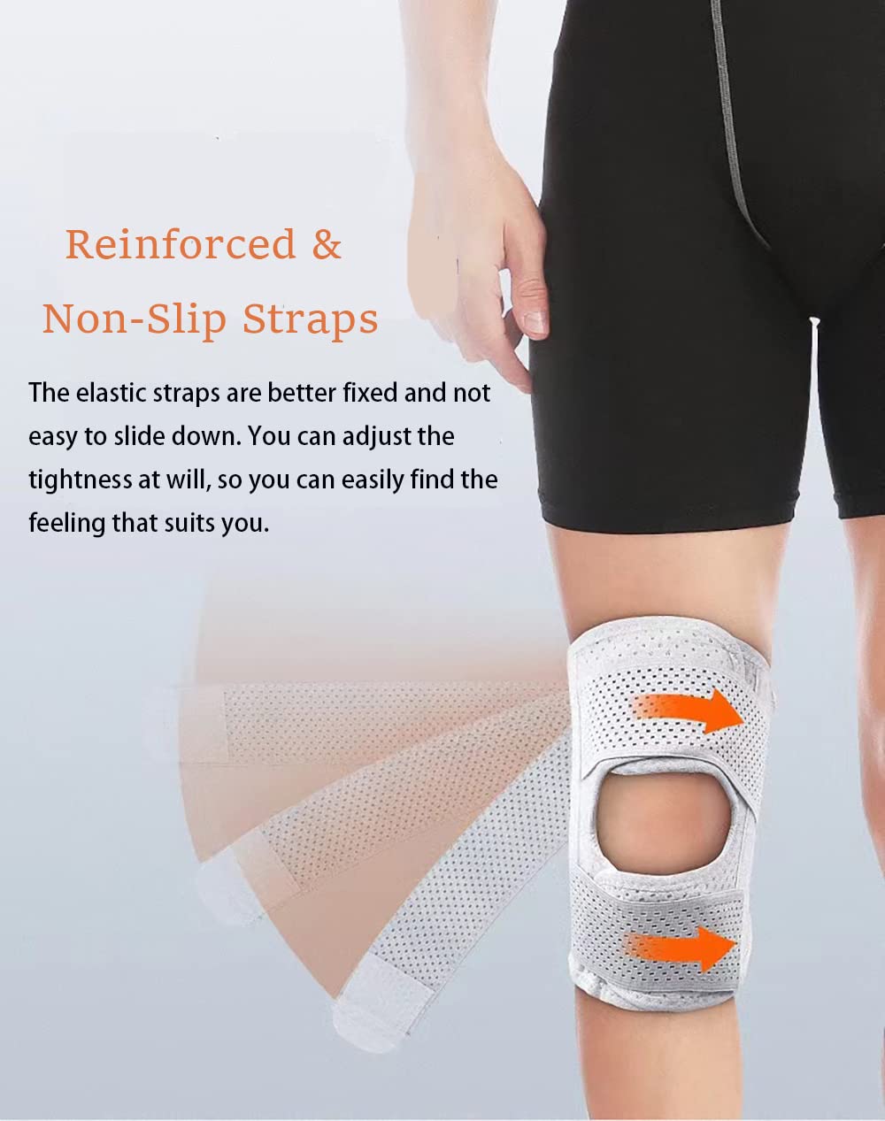 KOKIXEOT Knee Brace with Side Stabilizers for Men and Women, Breathable & Adjustable Knee Support for Meniscal Tear Knee Pain Arthritis Injuries Recovery (Medium)