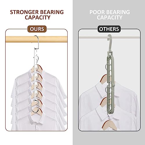 ZEDODIER 4 Pack Space Saving Hangers, Metal Magic Hangers Hooks for Closet, Multiple Hangers in One, Space Saver Closet Organizers and Storage, Apartment College Dorm Room Essentials