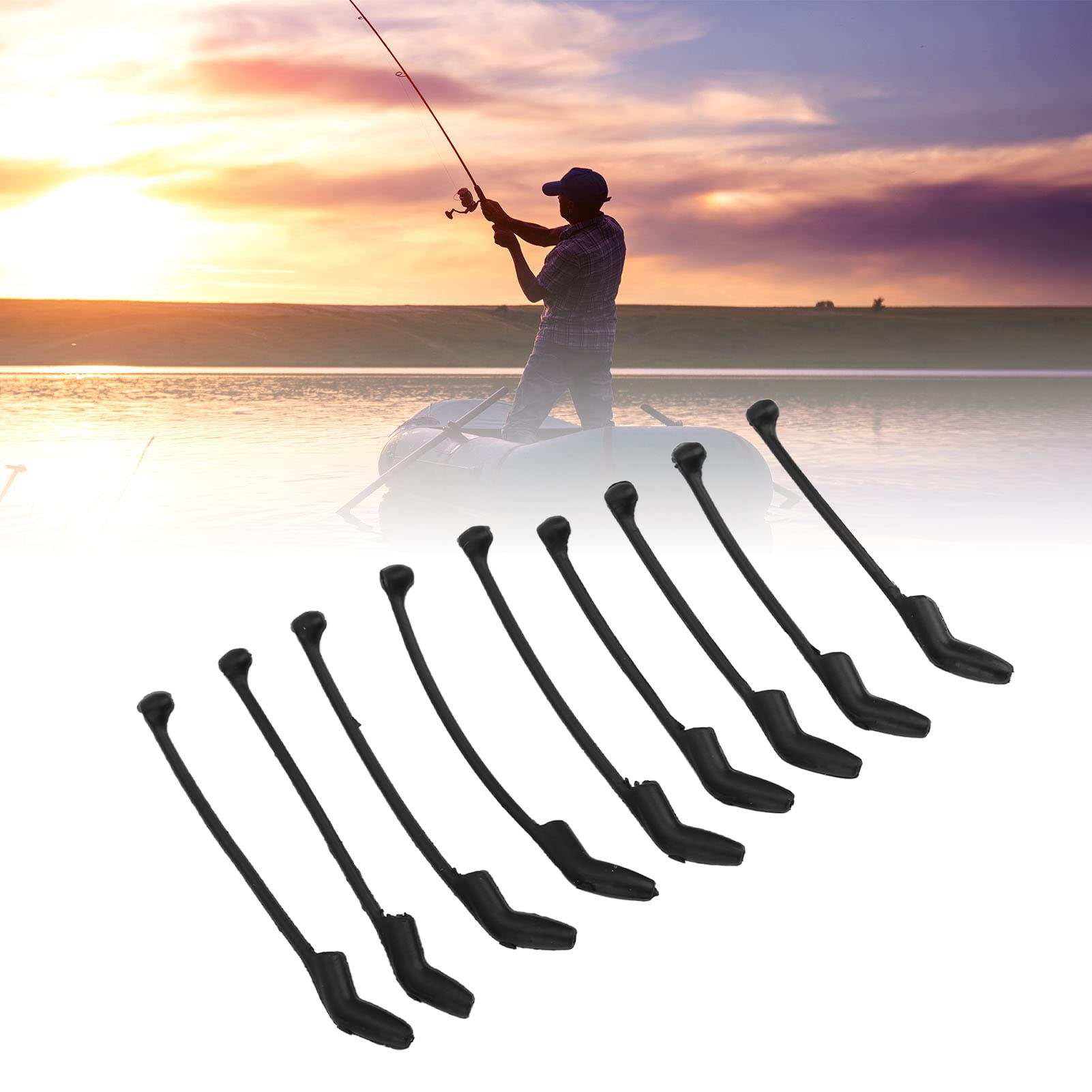 Kadimendium Fishing Tackle Kit, Large and Small Size Durable 40pcs Portable Fishing Hooks Anti Rigs Sleeve with Storage Box for Freshwater