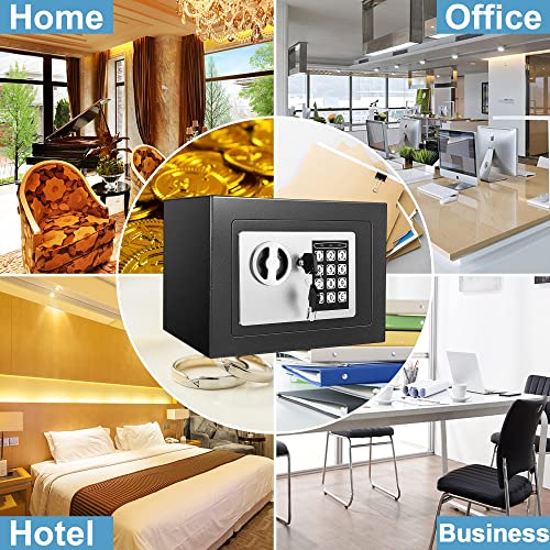 Homdox Fireproof Home Digital Security Safe Box Wall with Lock for Jewellery Money Valuables (Black)