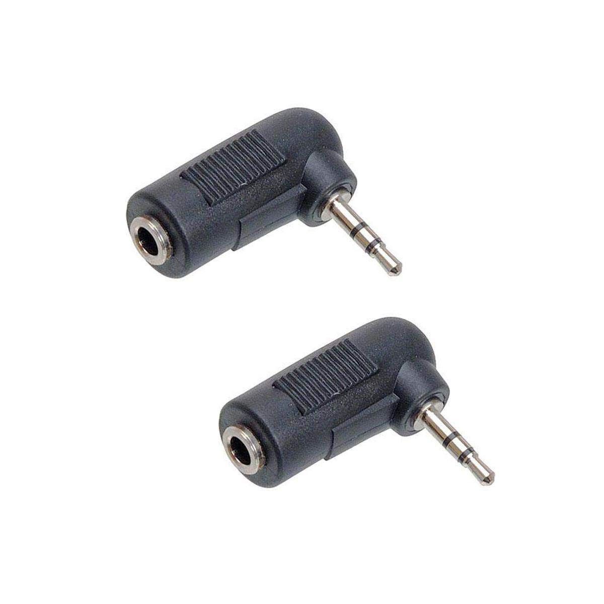 Hosa Technology 2X GPM-467 Analog Audio Right Angle Adaptor, 3.5mm Female TRS to 2.5mm Male TRS