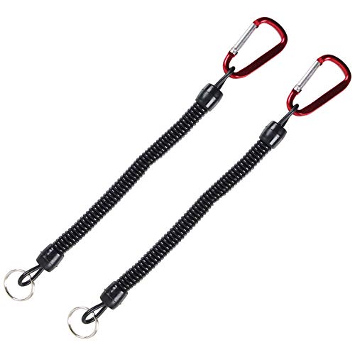 HaHawaii Fishing Lanyard, 2Pcs Retractable Fly Fishing Lanyard Buckle Cord Rope Fish Tackle Accessory - White