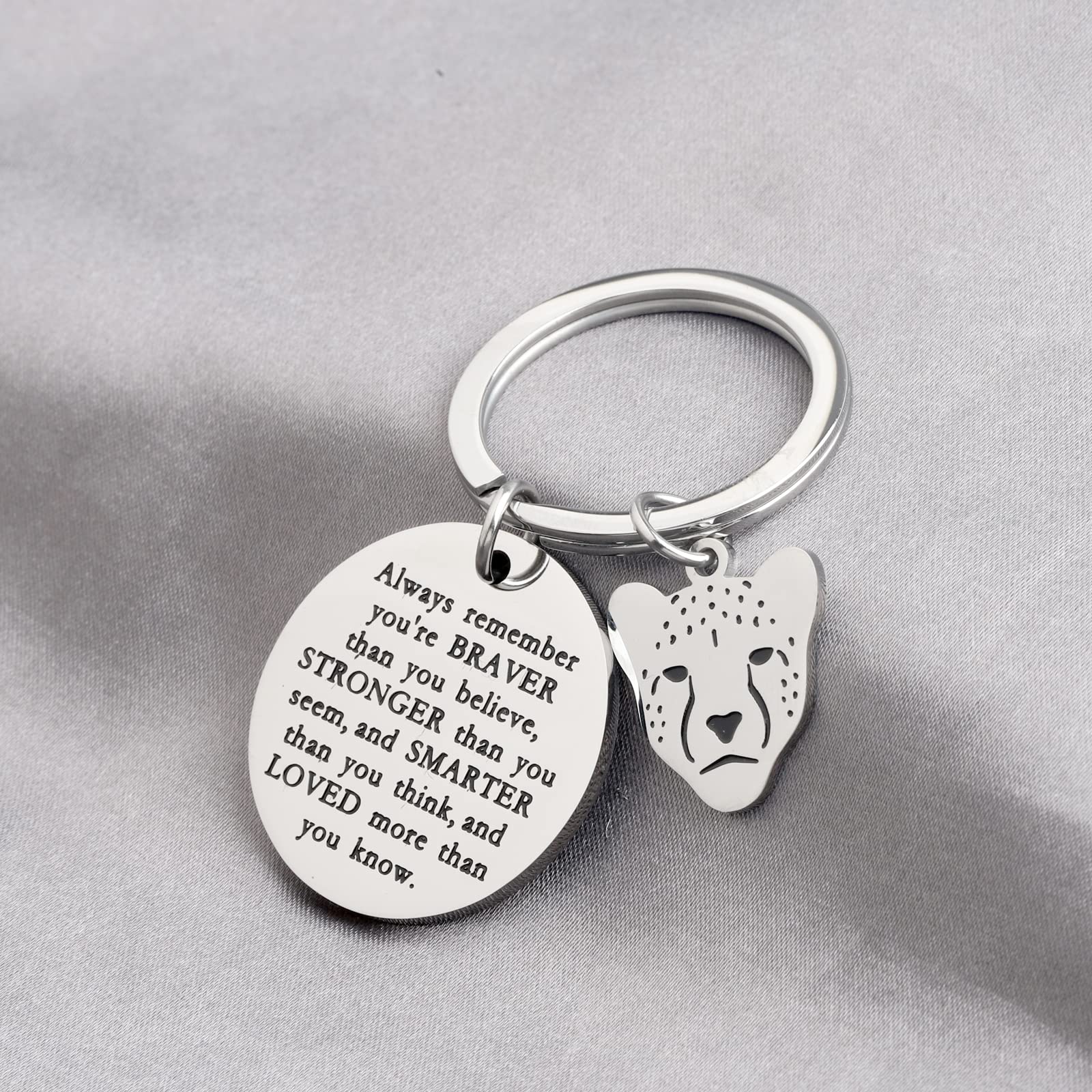 KUIYAI Leopard Lovers Gift Leopard Always Remember Gift Cheetah Gift Animal Lovers Gift Friend Gift Leopard Wildlife Keychain (LeopardAlwaysK)