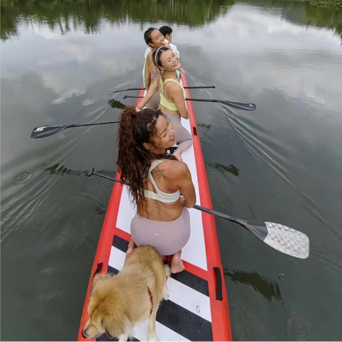 H2OSUP Extra Long Extra Large Multi-people Inflatable Paddle Board, 22' × 34" ×7.8" Stand Up Board SUP Board with Kayak Seat, Durable SUP Accessories for Youth & Adults Have Fun with Family Friends