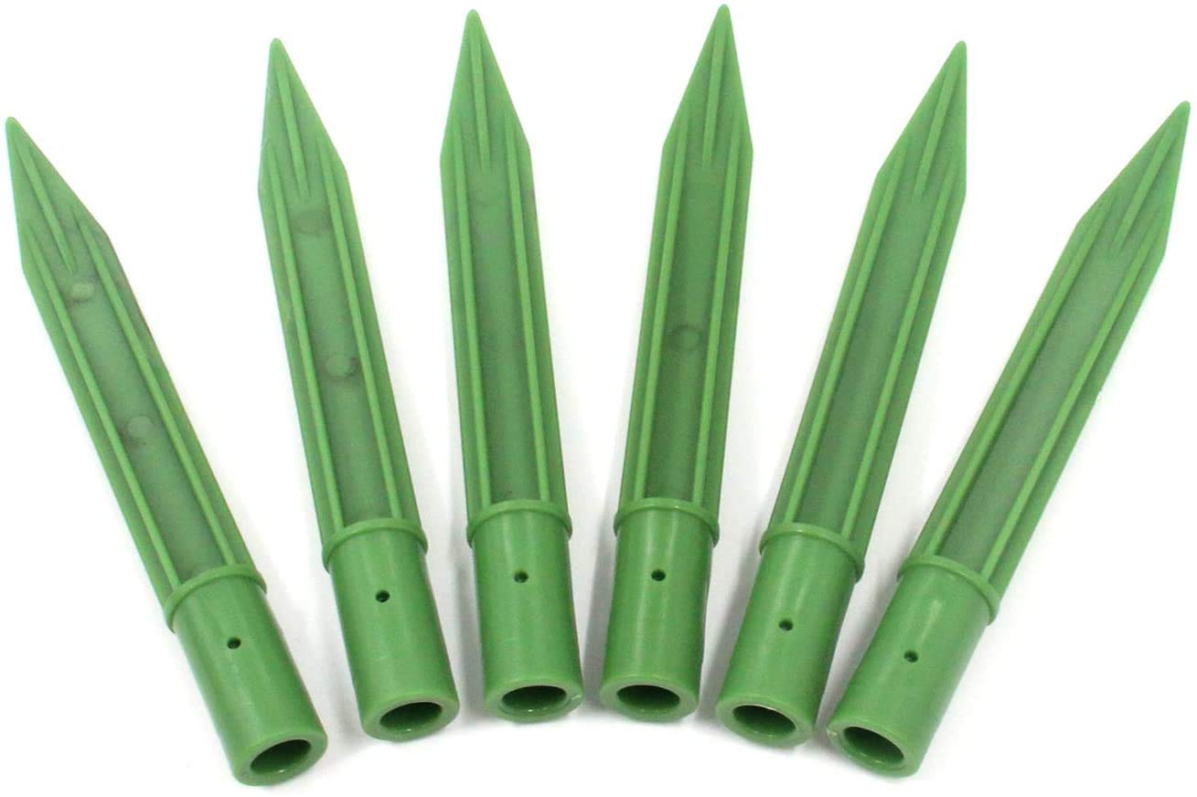 HOMEKNOBS Plastic Stake Ground Spikes 6 Pcs 6 Inch for Solar Torch Lights Replacement, Garden Lights Landscape Lights, Holding Down Tents