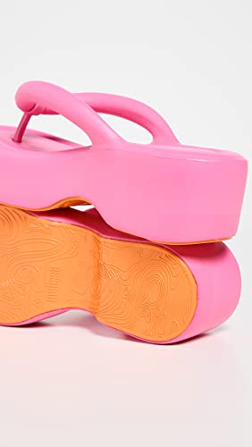 Melissa Women's Free Platform Flip Flop, Orange/Pink, 6 Medium US