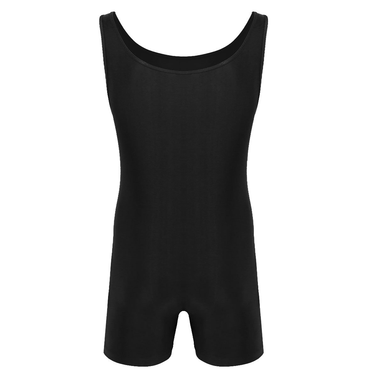 iiniim Men's Sleeveless Vest Tank Top Stretchy Leotard Gymnastics Bodysuit Wrestling Singlet Uniform Jumpsuit Black XX-Large