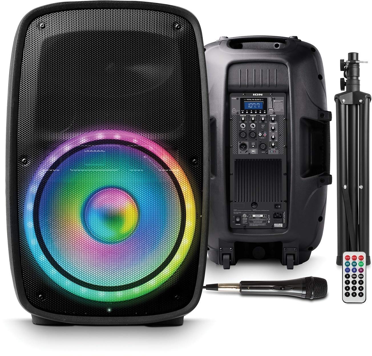 Ion TOTALPAGLOW3 Total PA Glow 3 High Power Bluetooth PA System with Lights