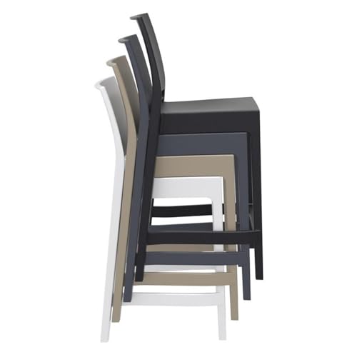 Pemberly Row 29.5" Resin Barstool in Dark Gray Finish - Set of 2