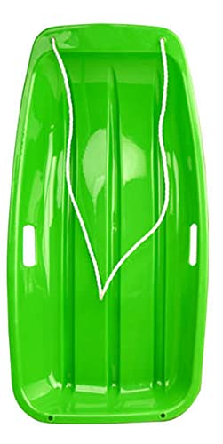 Kingmys® Outdoor Slippery Plastic Toboggan Snow Sled, 35”x18”x4.2” (Red+Blue+Green)