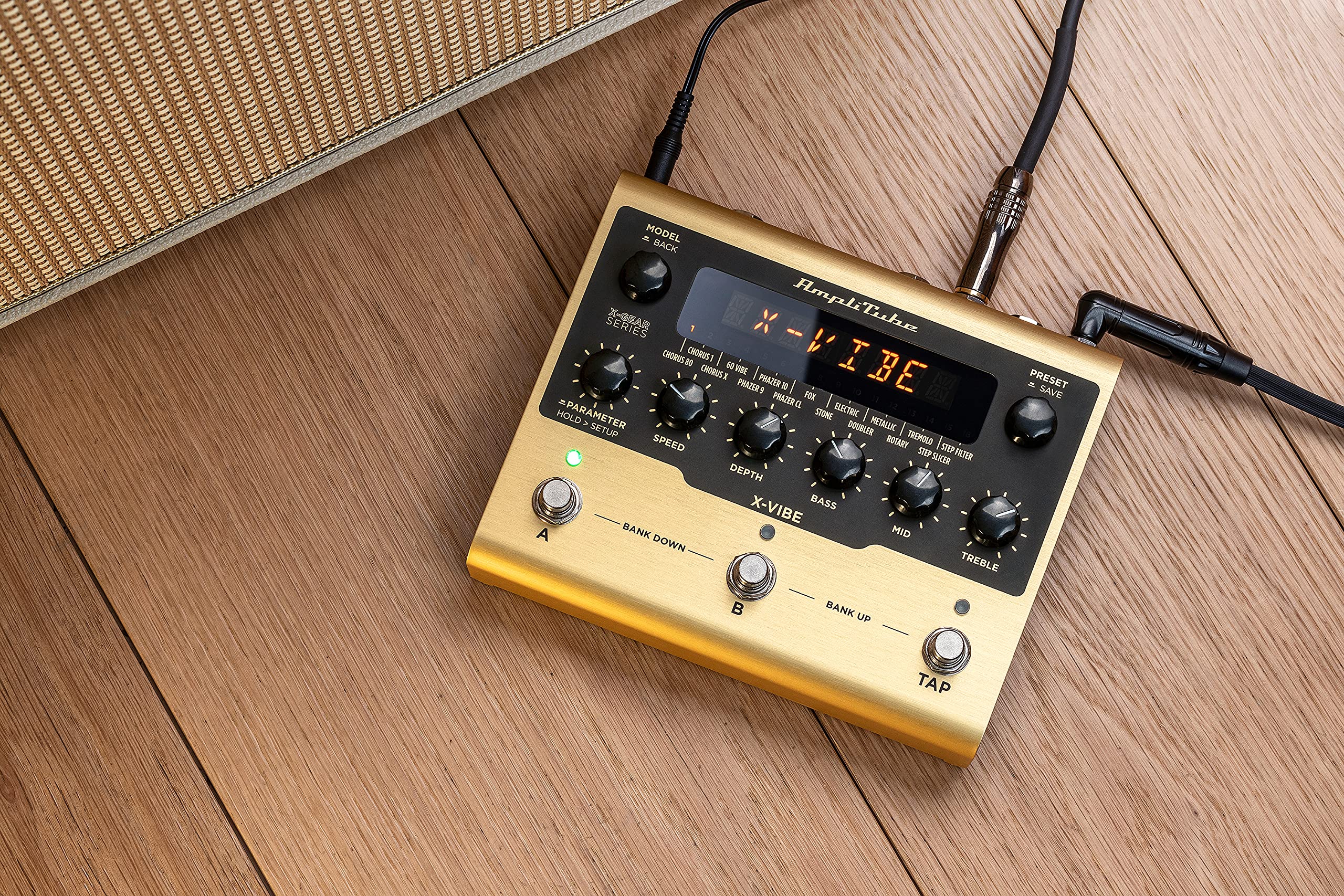 IK Multimedia AmpliTube X-VIBE Yellow Modulation Pedal, 16 iconic effects, true stereo, software integration