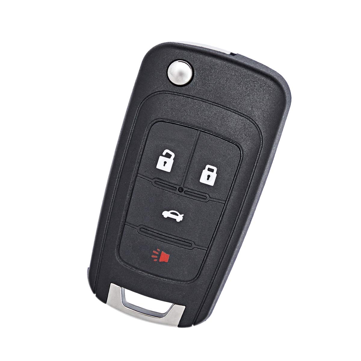 HelloAuto Replacement Key Fob Keyless Entry Remote Flip Shell Case Compatible with Buick, Camaro, Cruze, Equinox, Impala, Malibu, Sonic, GMC