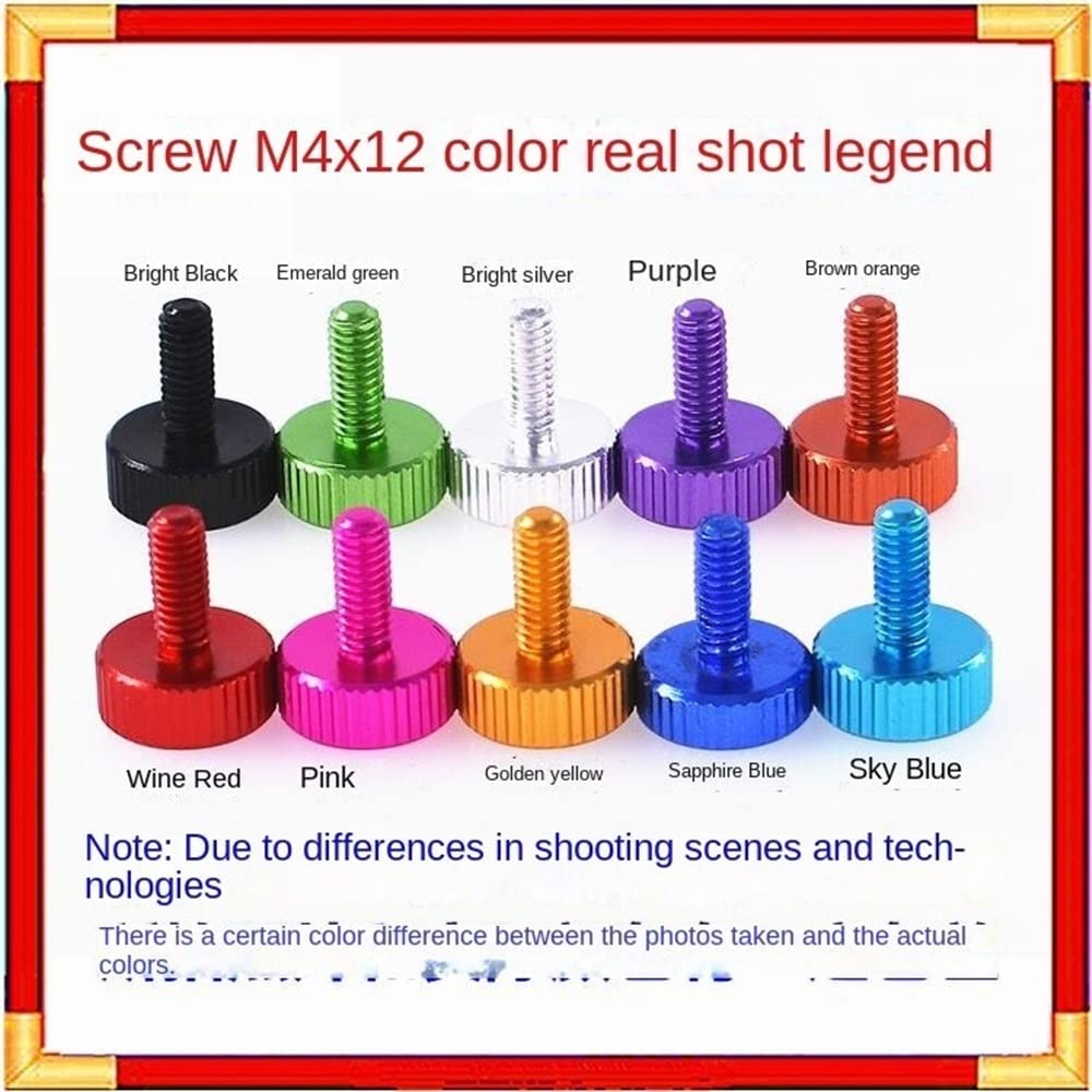M4x12mm Computer Modified Chassis Side Plate Fixed Thumb Screw Screw (Color : Bright Black)