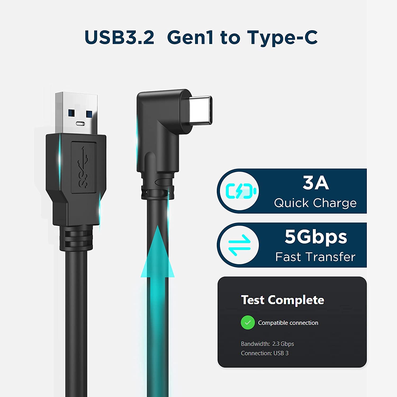 Link Cable Compatible with Oculus Quest 2 Accessories, Black, 16FT VR Headset Type-C USB 3.2 Link Cable for meta Quest 2 and Quest to Gaming PC, Fast Data Transfer and Charging up to 5Gbps and 3A