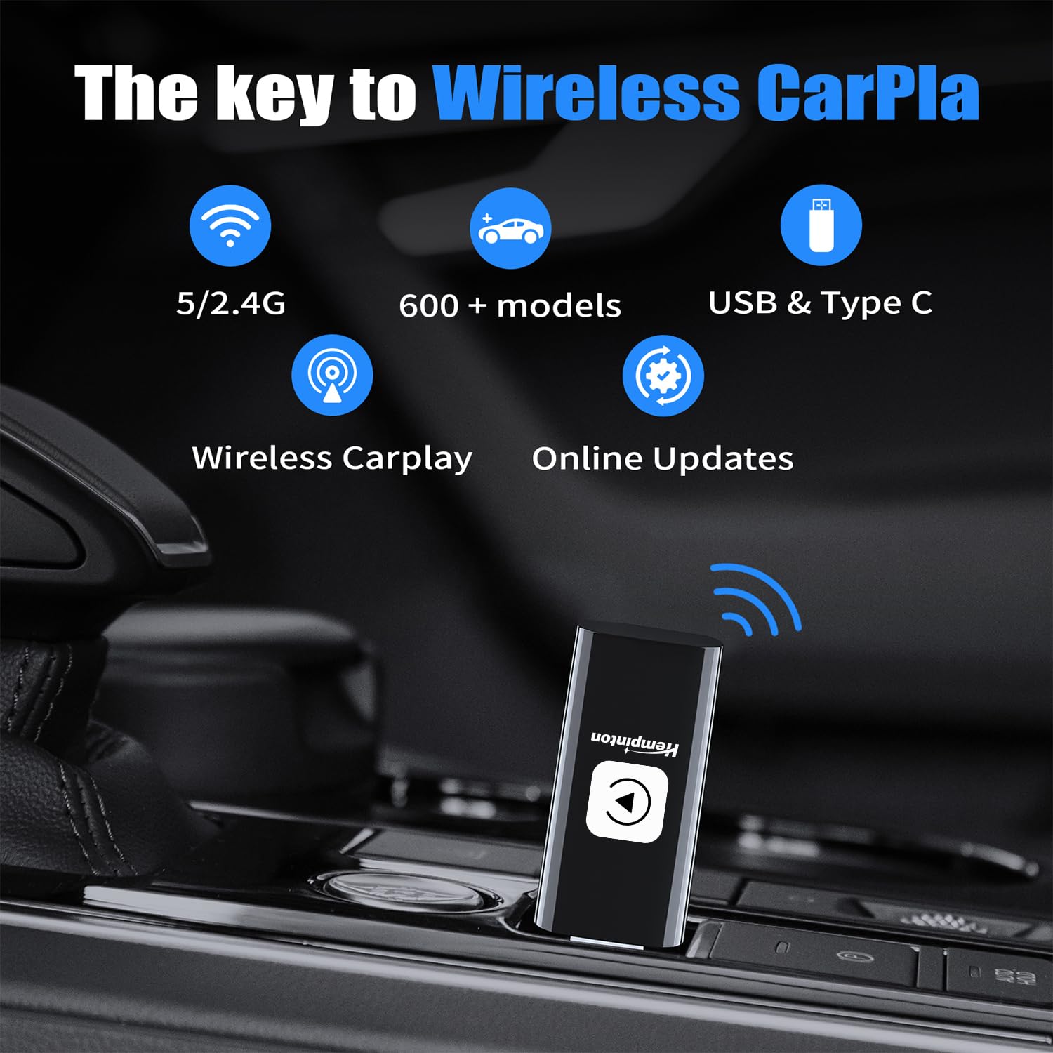 Mini Wireless Carplay Adapter for Apple: Newest Stable Fast and Smallest Convert Factory FFF006