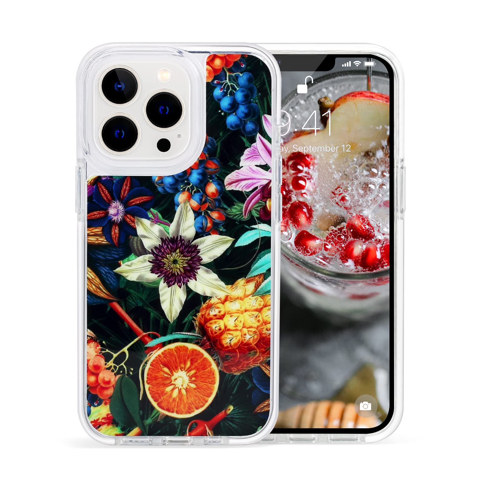 KRKC Compatible with iPhone 13 Pro Max Case, Clear Phone Case Cover with TPU Bumper Full Protecttion and Silm PC Hard Back, Aesthetics Designed for iPhone 13 Pro Max 6.7", (Street Graffiti)