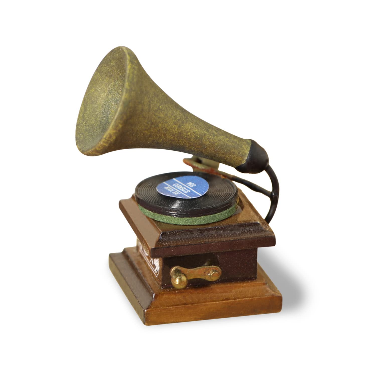 Miniature Gramophone Dollhouse Accessories Phonograph 1:12 Scale Vintage Record Player Mini House Charming Retro Mini Model Desk Decoration