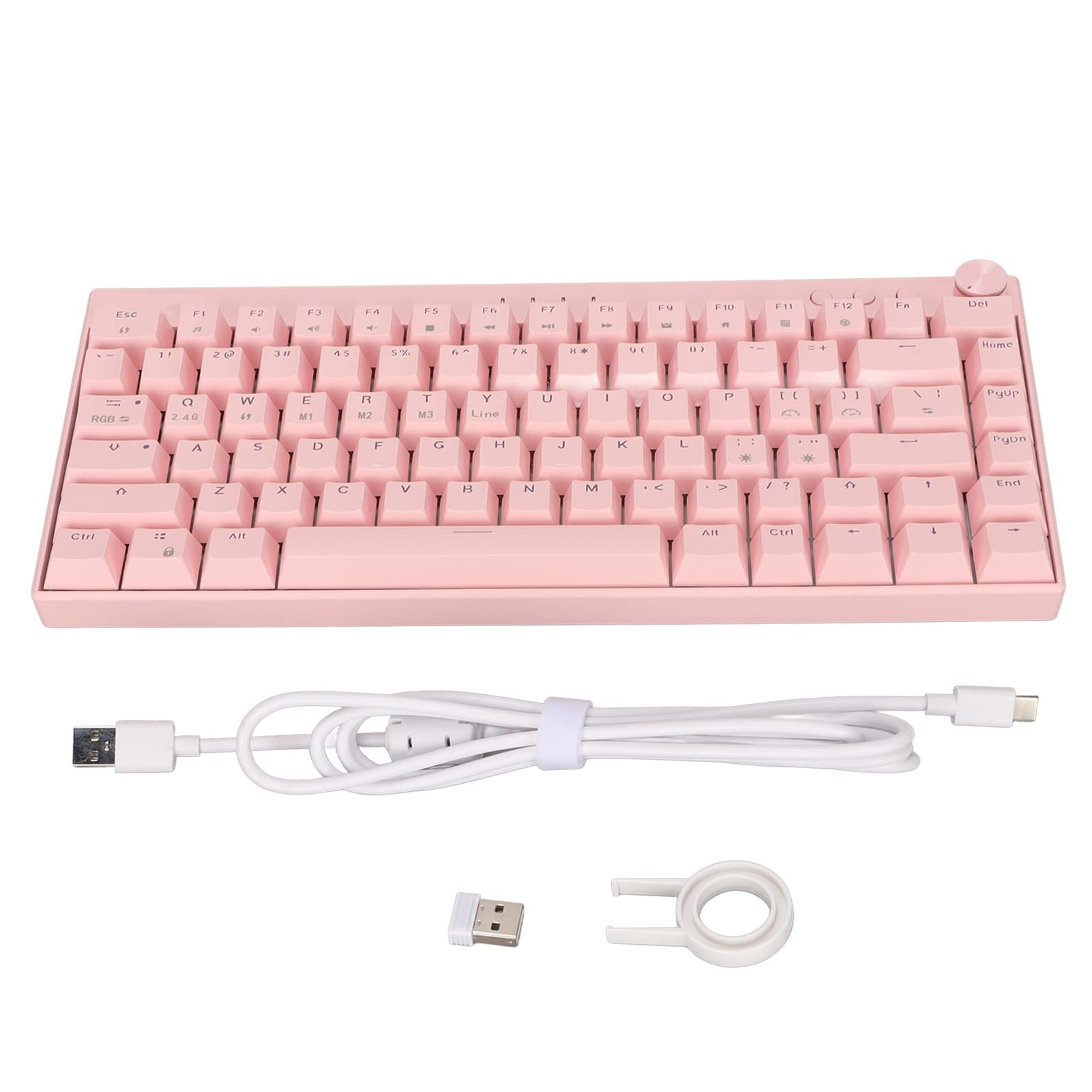Mechanical Keyboard, Gaming Keyboard Long Battery Life ABS Material Threemode Connection 82 Layout Brown Switch