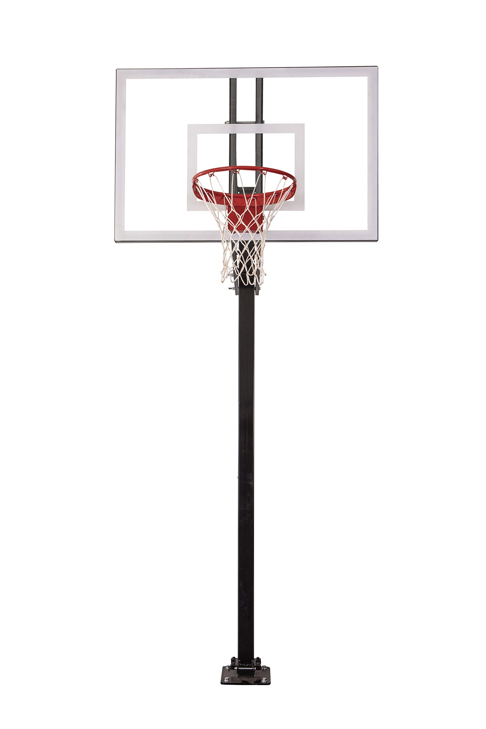 Goalsetter X454 In Ground Adjustable Basketball System with 54-Inch Glass Backboard and Flex Rim