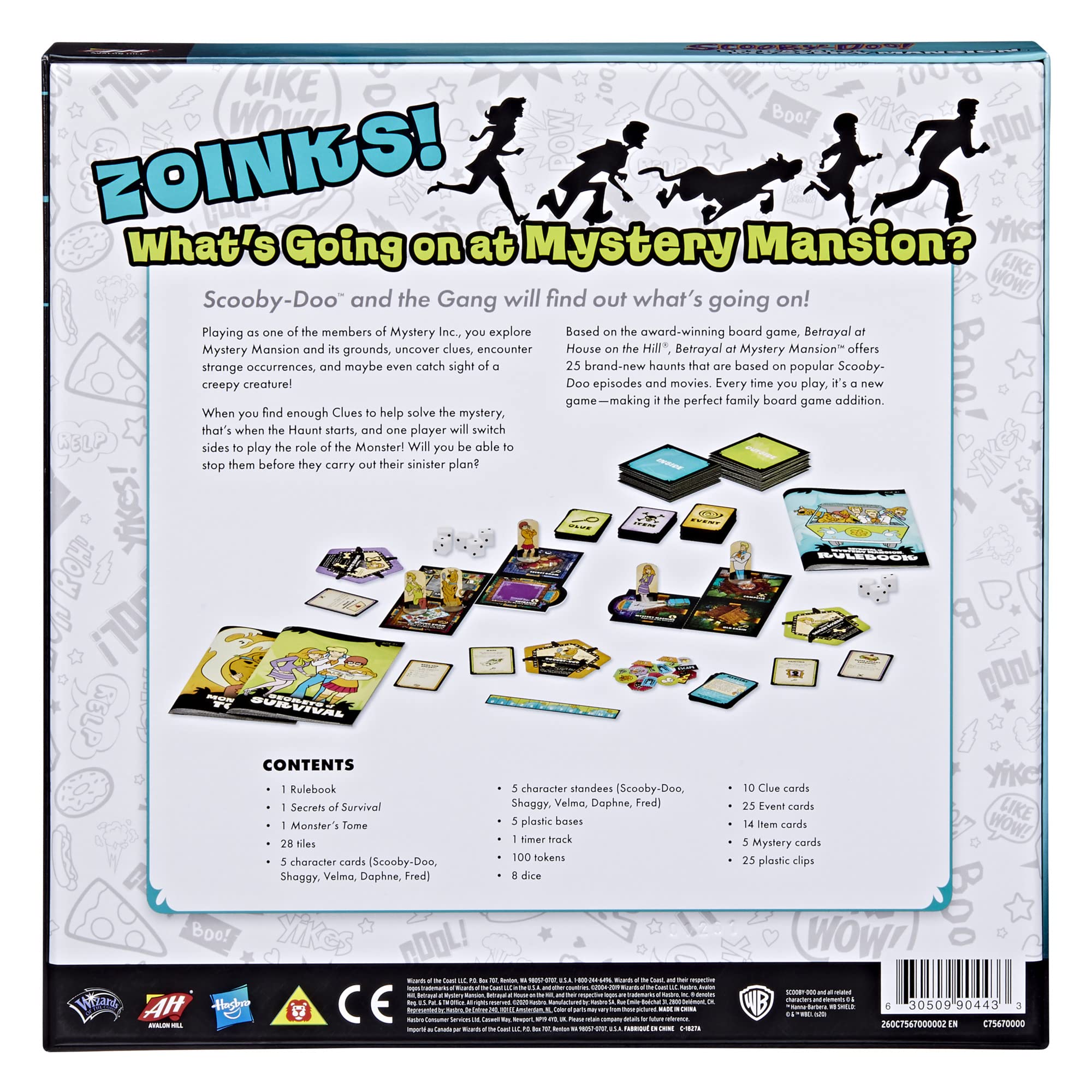 Hasbro Gaming Avalon Hill Scooby Doo in Betrayal at Mystery Mansion | Official Betrayal at House on The Hill Board Game | Ages 8+ Black