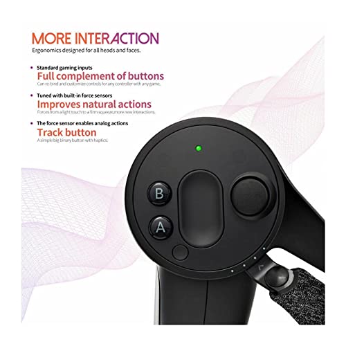 KSHAAR Valve Index Knuckles Full VR Kit Headset, Base Stations Controllers steam VR Games Handle Compatible with HTC Vive/Vive Pro (Color : Only Headset)