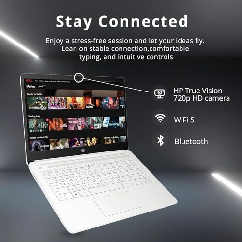 HP Premium 14" Stream HD Laptop, Intel Celeron N4120 CPU, 8GB RAM, 64GB eMMC, Webcam, Intel UHD Graphics, 1 Year Office, Bluetooth, WiFi, HDMI, Windows 11s, Pink, 32GB Hotface USB Card (Renewed)