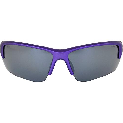 Global Vision Hercules-7 Women' s Softball Pickleball Tennis ANSI Z87.1 Safety Sunglasses Purple Frame with Flash Mirror Lenses
